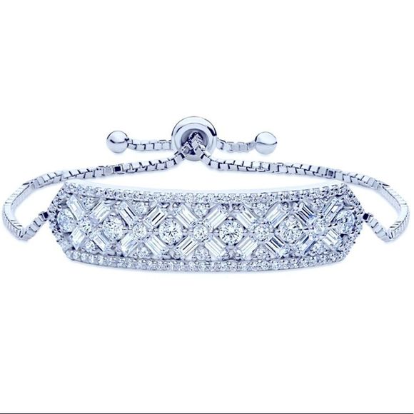 BERRICLE | Jewelry | Bnib Berricle Sterling Silver Cz Art Deco Bar ...